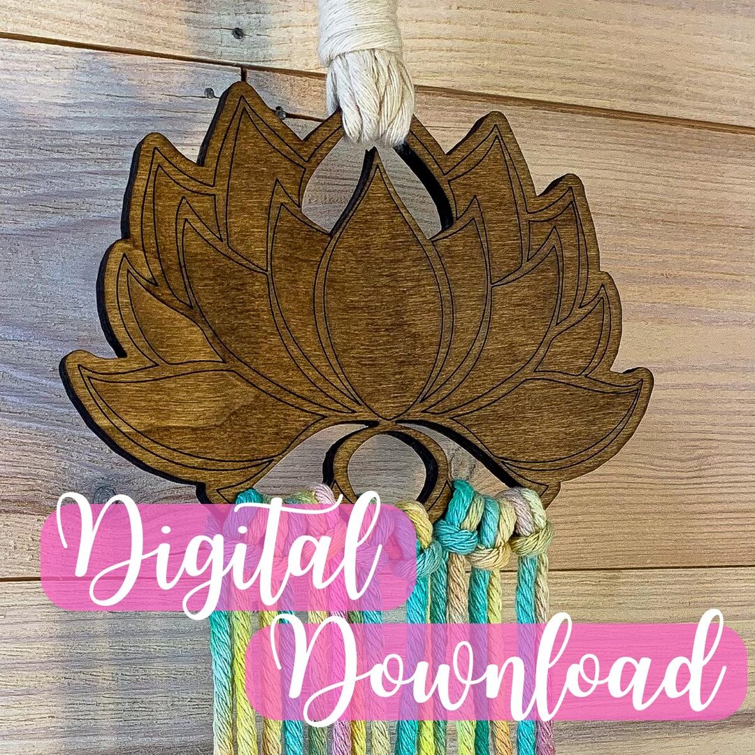 Digital Download Lotus Flower | Macramé Hanger | Plant Hanger Topper ...