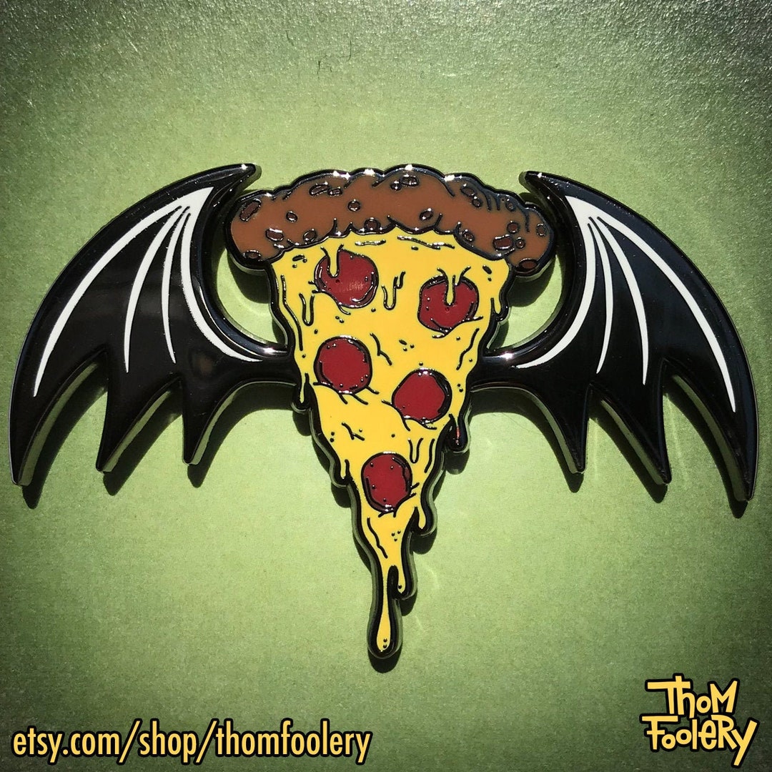 Pizza Bat Enamel Pin - Etsy