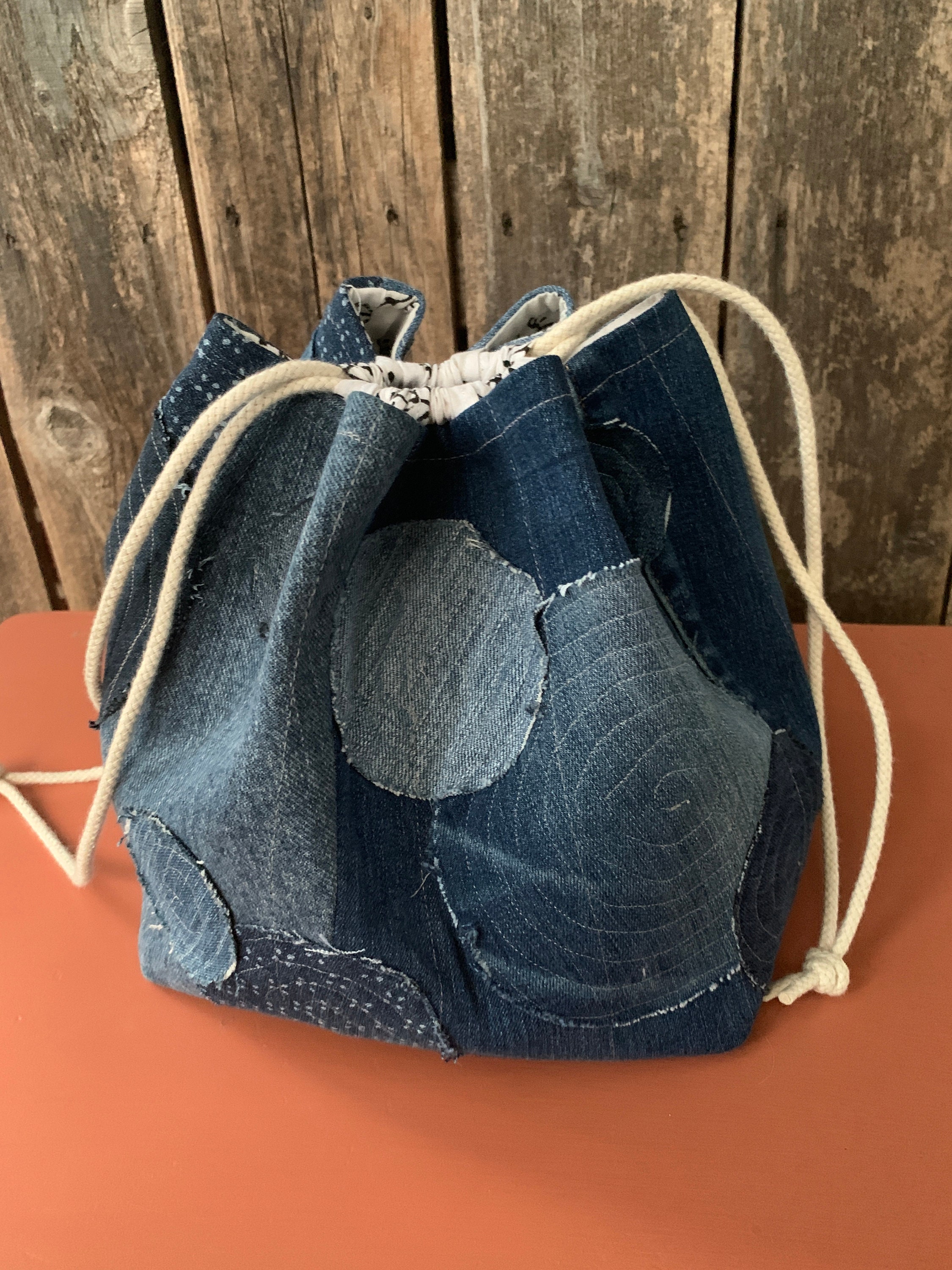 Komebukuro, Japanese Rice Bag, Upcycled Denim Project Bag, - Etsy