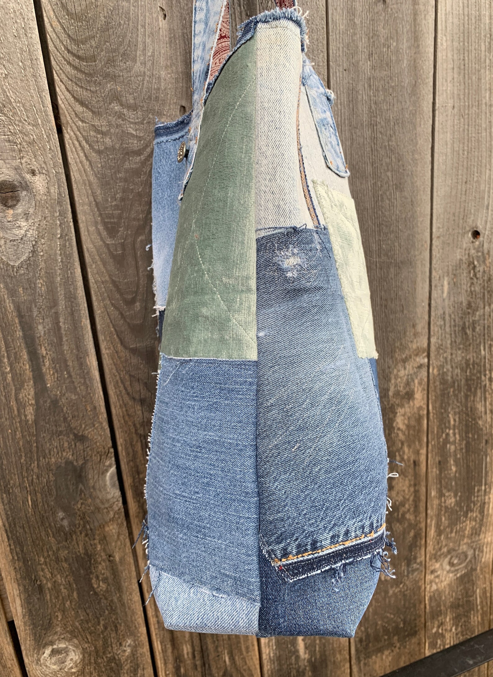 Upcycled Denim Tote, Oversized Patchwork Jeans Bag - Etsy