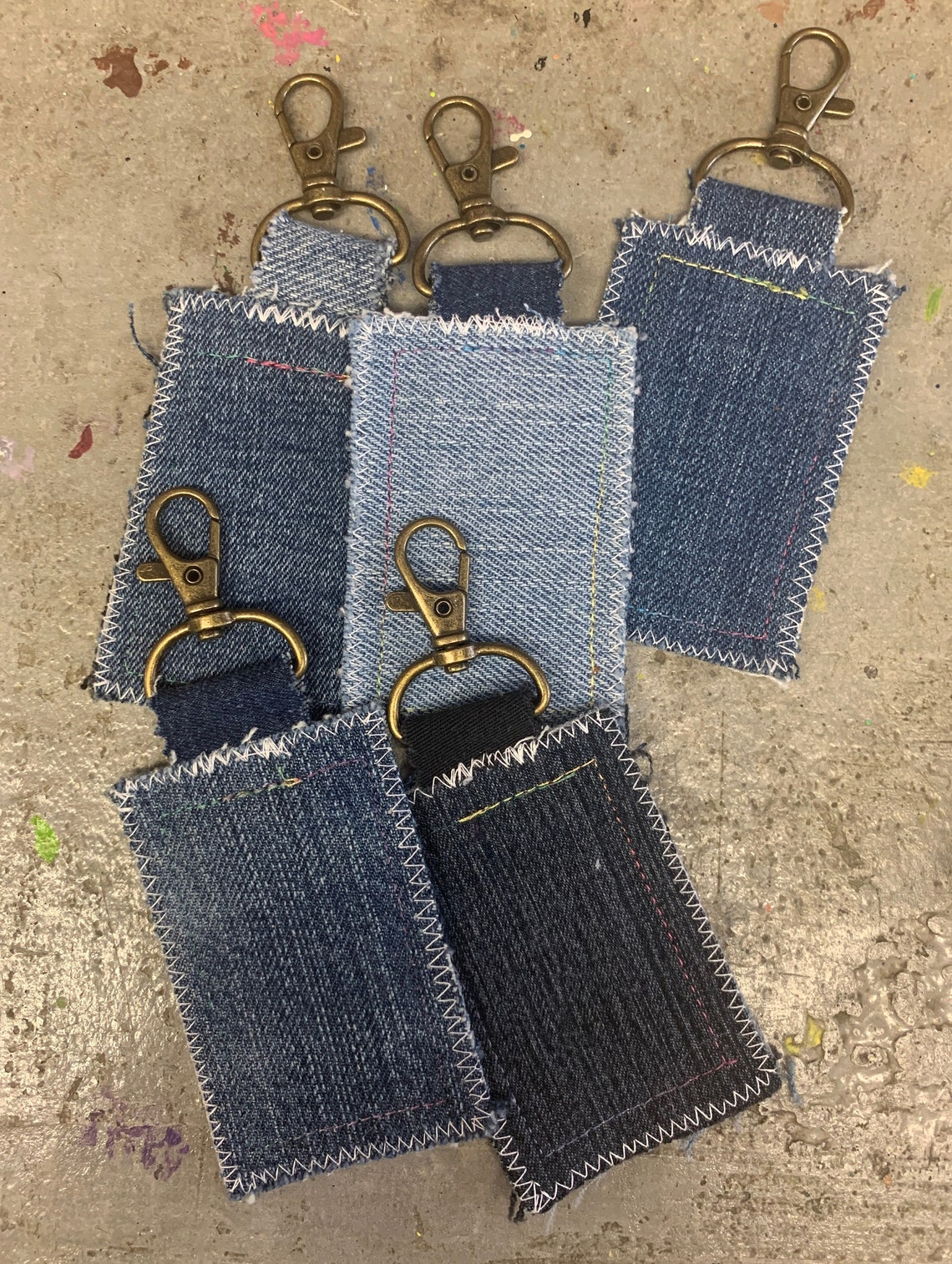 Uplifting Key Chain, Denim Key Fobs,upcycled , Words of Affirmation ...