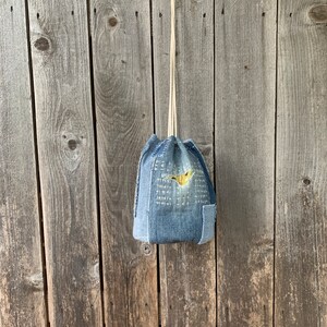 Denim Drawstring Bag With Boro Patches. Komebukuro, Japanese Rice Bag ...