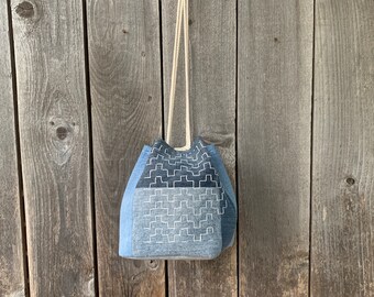 Komebukuro, Japanese Rice Bag, Upcycled Denim Project Bag, - Etsy