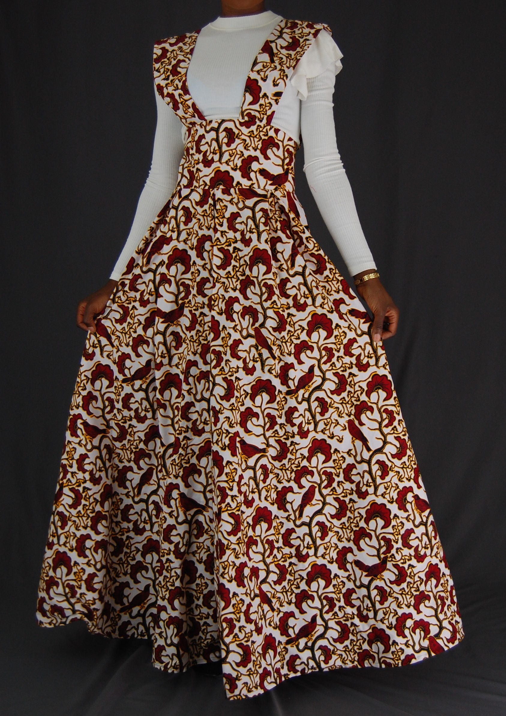 African Print Jumper Dress/red Jumper Dress/african Print Women's Dress ...