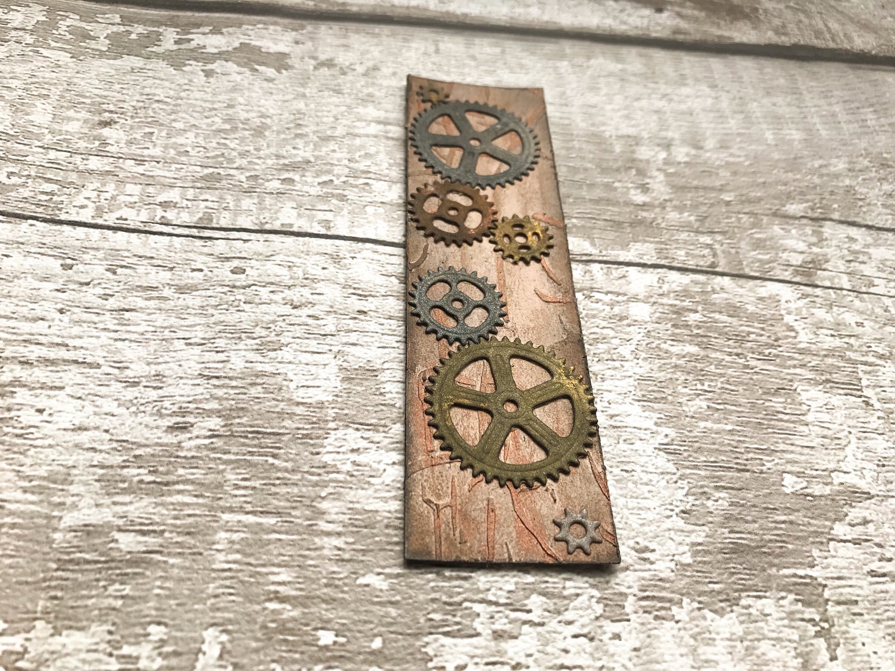 Steampunk Cogs Bookmark Made From Cardboard and Modelling - Etsy
