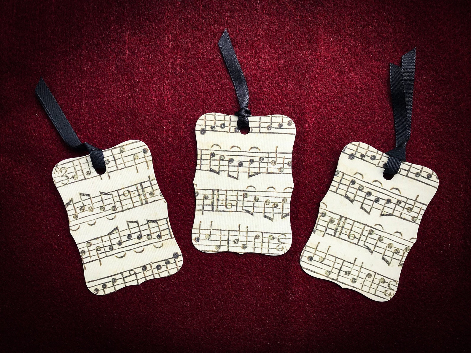 Musical Note Gift Tags. Set of Three Finished With Black - Etsy
