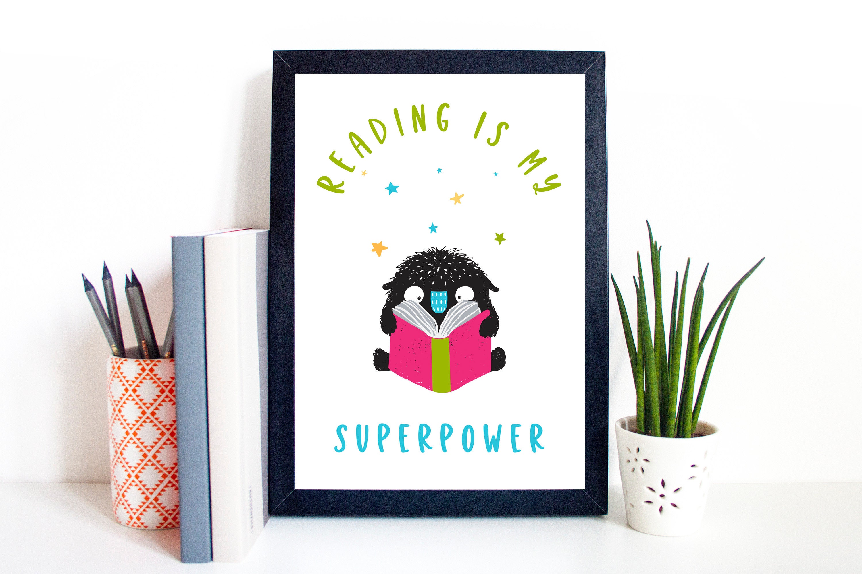 Reading Poster for Kids Reading is My Superpower Fun Book | Etsy