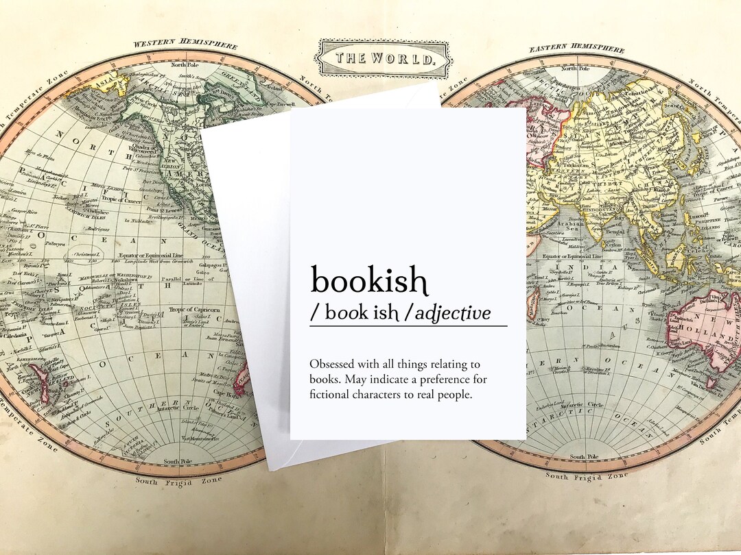 Bookish Card, Dictionary Card, Book Lover Card, Bookish Gift, Bookworm ...