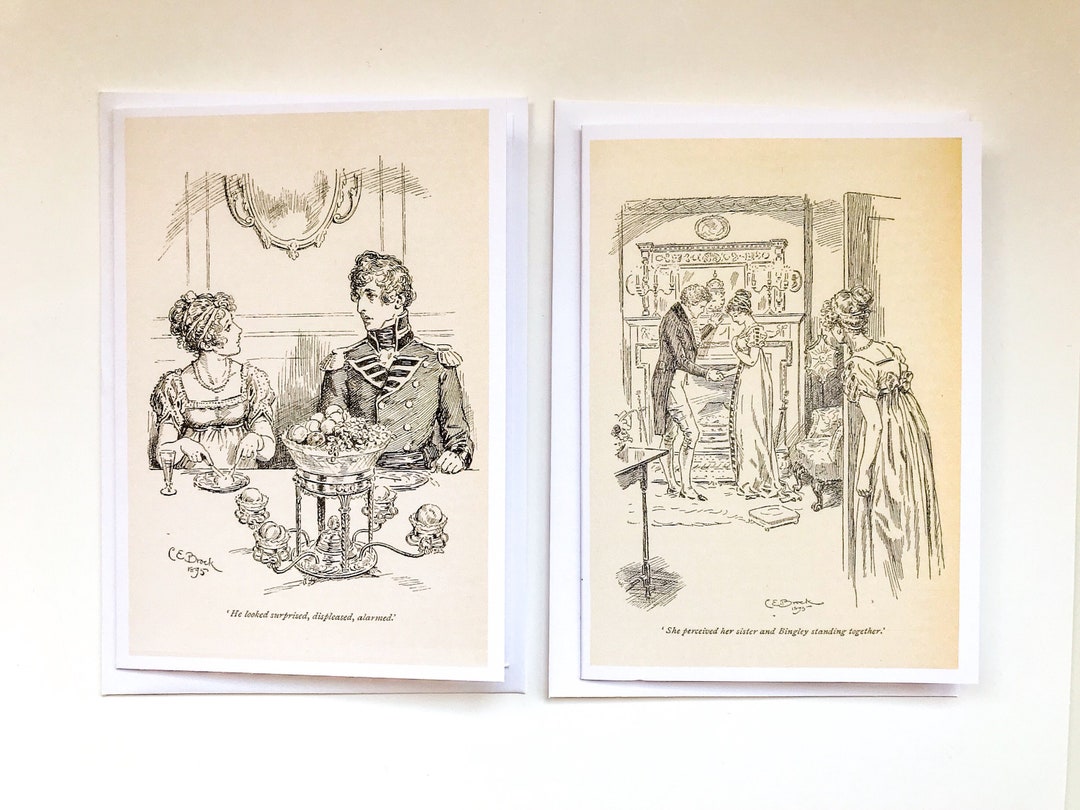 Pride and Prejudice Greeting Cards. A Set of Two A6 Cards Depicting ...