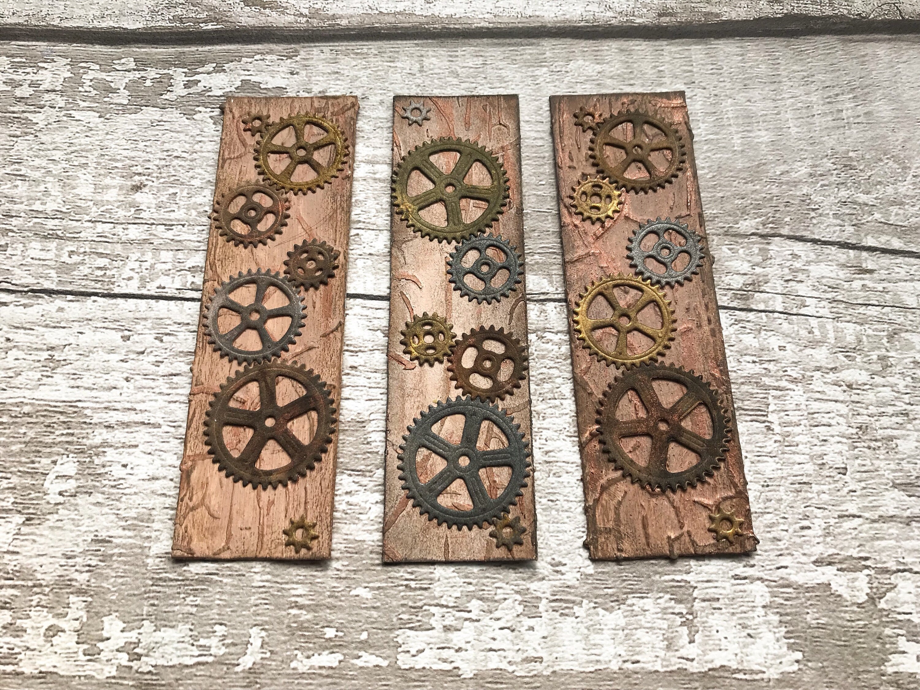 Steampunk Cogs Bookmark Made From Cardboard and Modelling - Etsy