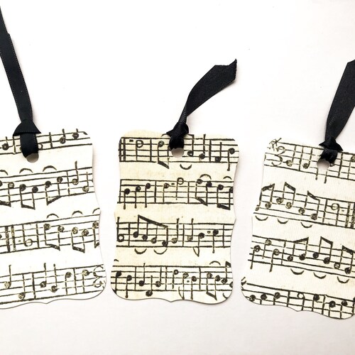 Musical Note Gift Tags. Set of Three Finished With Black - Etsy