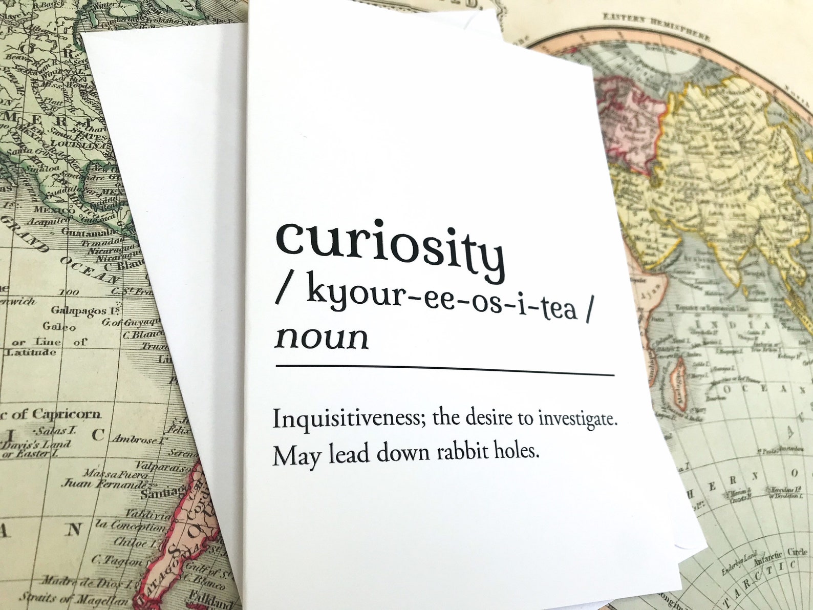 Curiosity Dictionary Card Dictionary Card Book Lover Card - Etsy