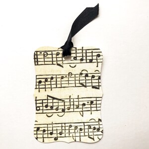 Musical Note Gift Tags. Set of Three, Finished With Black Ribbon ...
