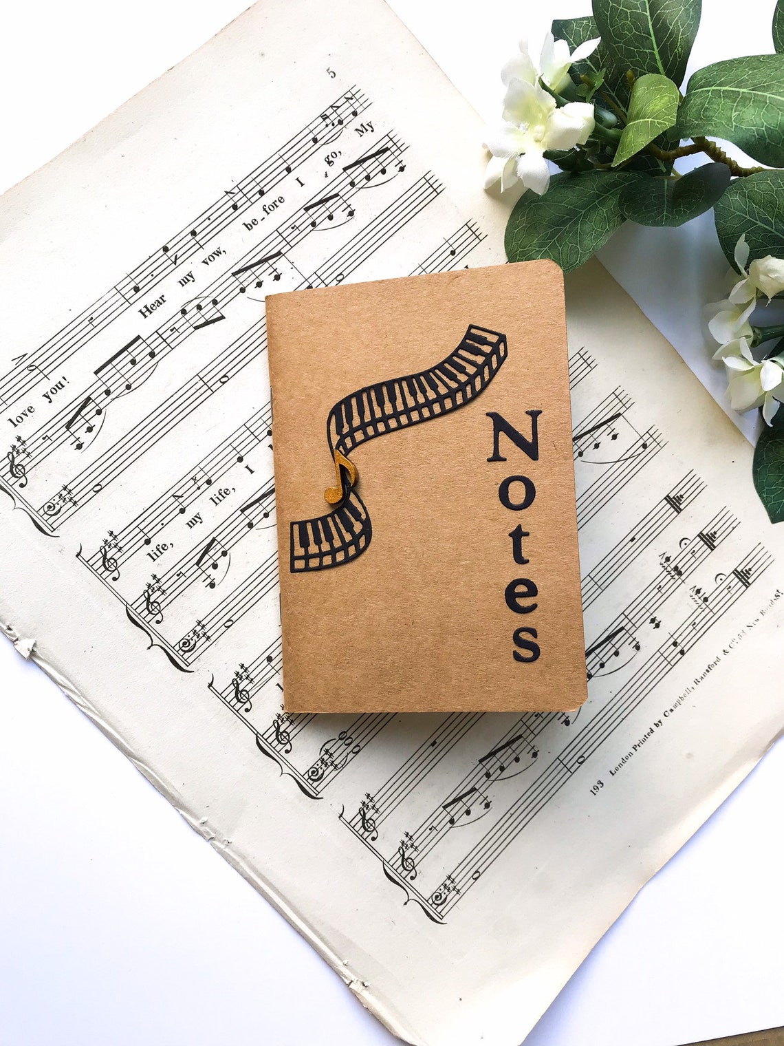 Musical Notes Notebook. Size A6 With Beautiful Thick Unlined - Etsy