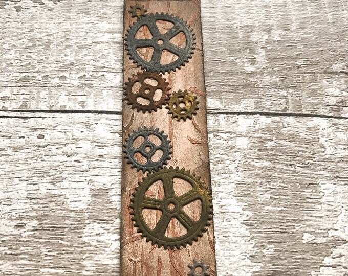 Steampunk Cogs Bookmark Made From Cardboard and Modelling Paste - Etsy