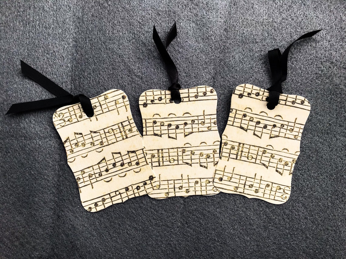 Musical Note Gift Tags. Set of Three Finished With Black - Etsy