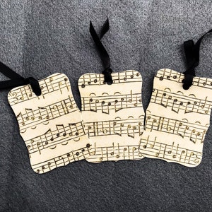 Musical Note Gift Tags. Set of Three, Finished With Black Ribbon ...