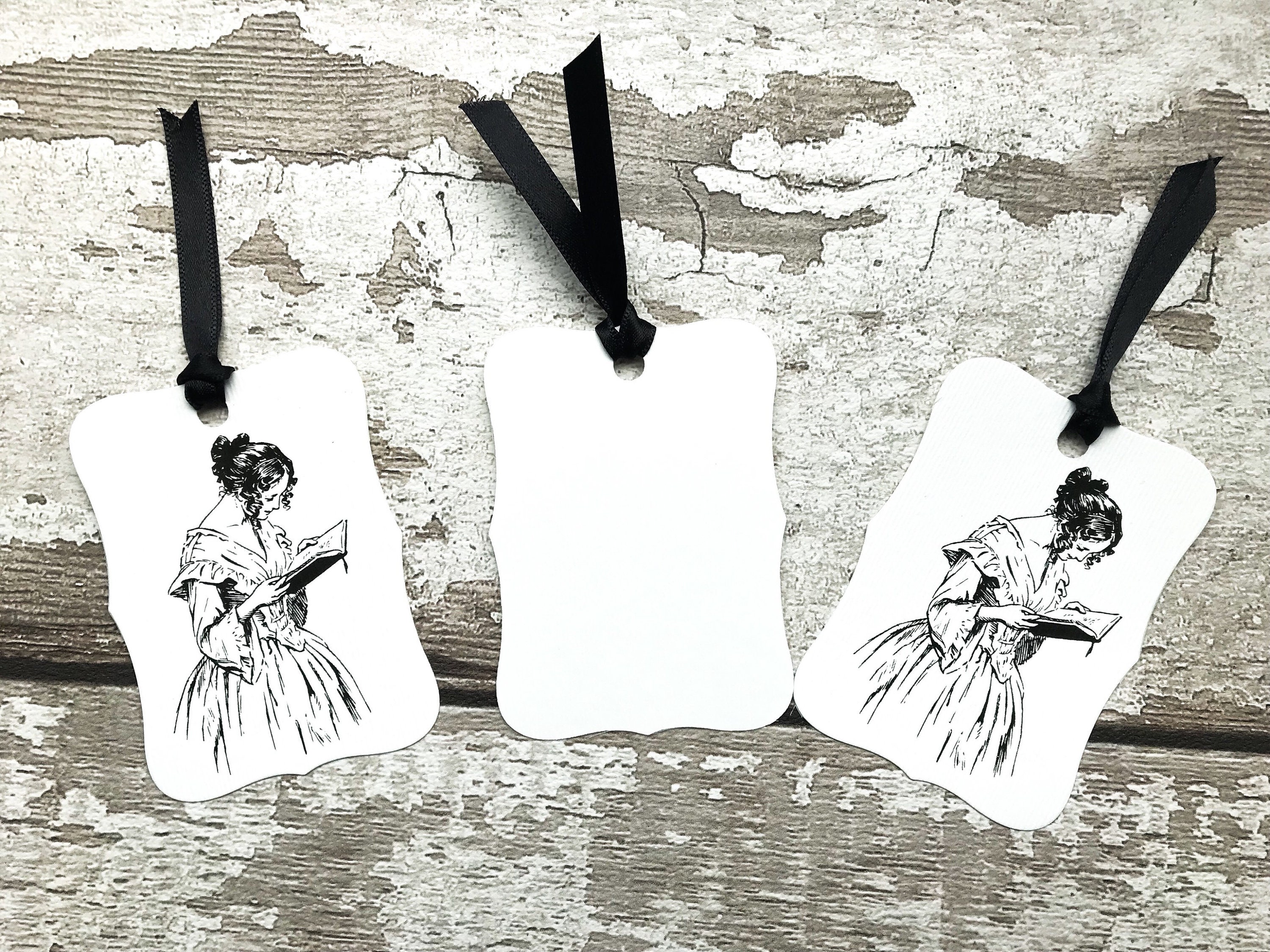 Reading Lady Gift Tags for Bookish People. Set of Three - Etsy