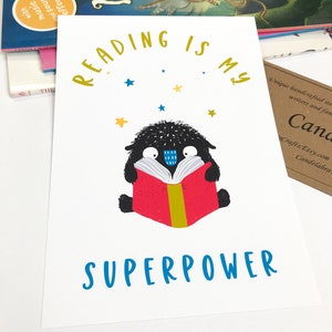 Reading Poster for Kids, Reading is My Superpower, Fun Book Print for ...