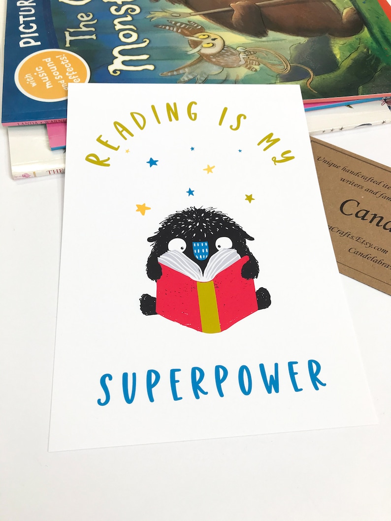 Reading Poster for Kids, Reading is My Superpower, Fun Book Print for ...