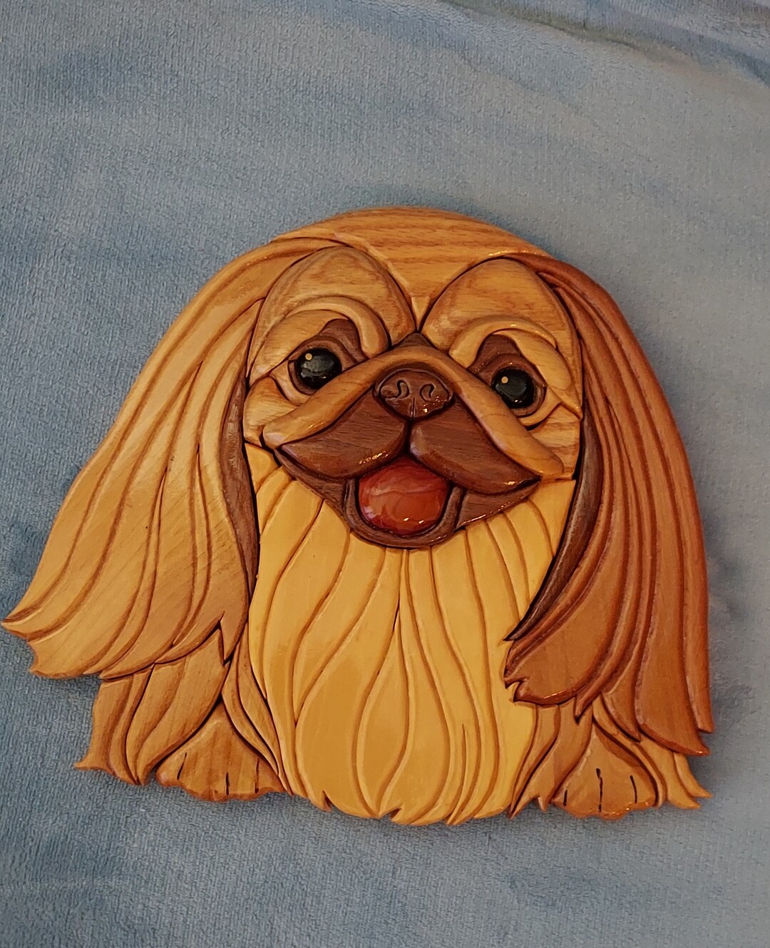 Intarsia Mosaic in Wood. Small Dog. pekingese, Shih Tzu, Llasa Apsi - Etsy