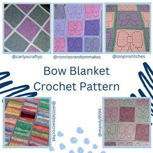 Bow Blanket Crochet Filet Pattern - Etsy UK