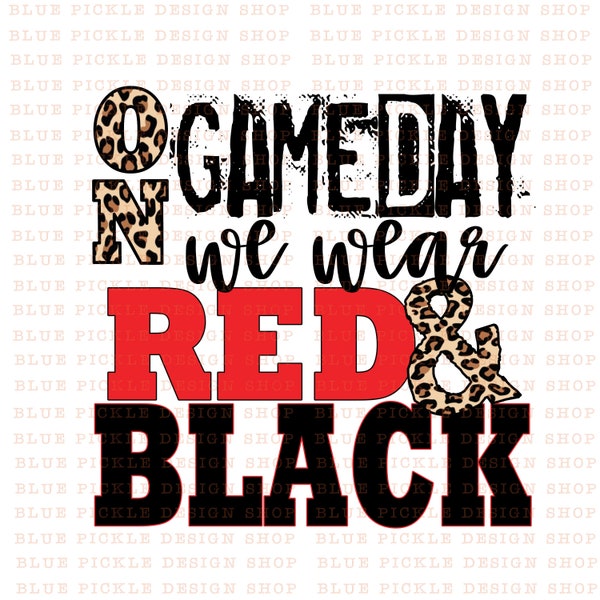 On Games Day We Wear Red & Black Svg - Etsy
