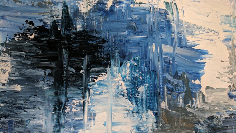 Blue Abstract, Acrylic Painting on Canvas, Original Art, Wall Art ...