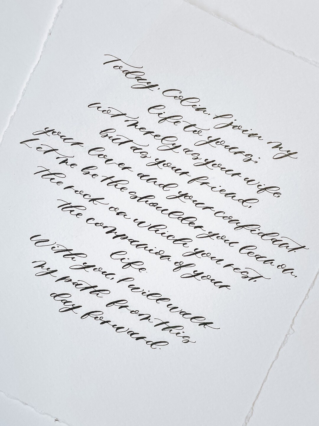 Custom Wedding Vows, Wedding Vows Calligraphy, Handlettered Custom ...