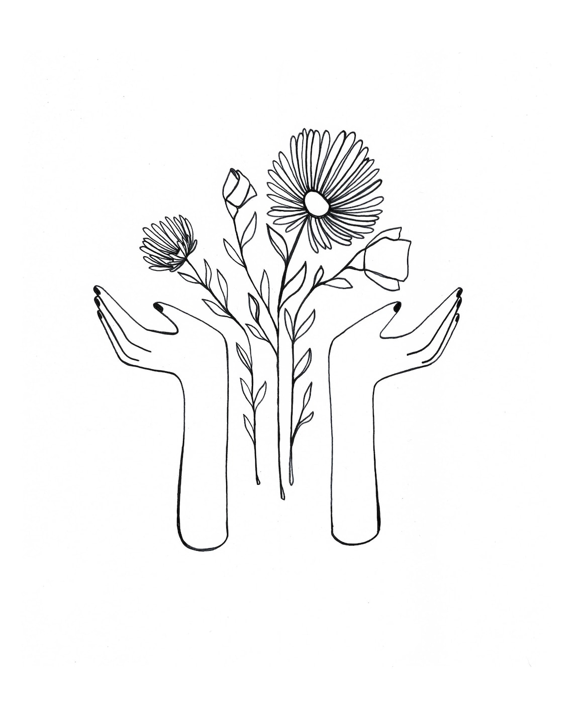 Simple Floral Wall Art Print - Botanical Art Print - Wall Art - Art ...