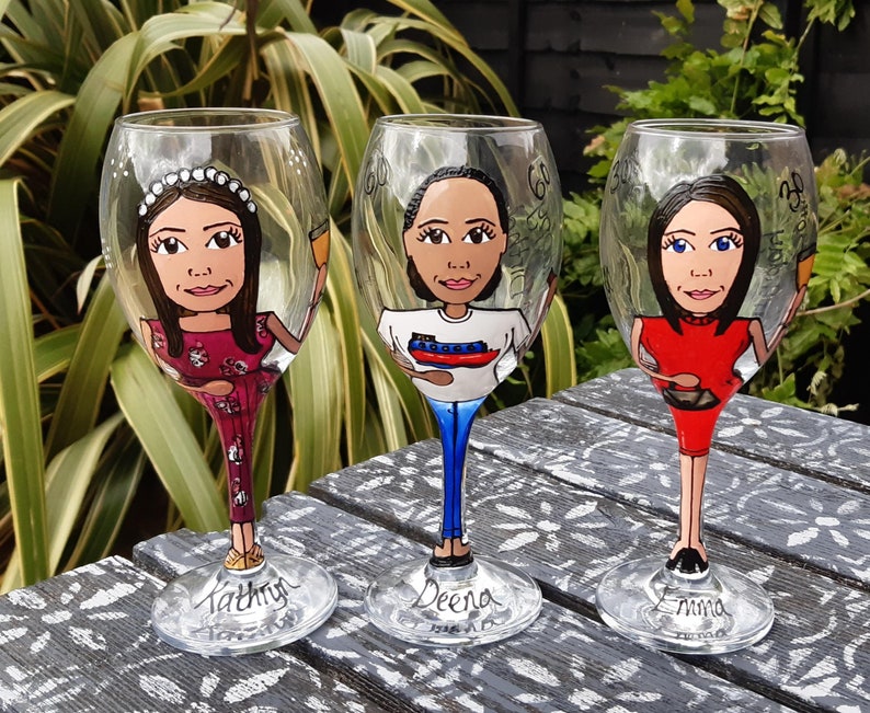 Personalised Painted Birthday Gift Glass - Etsy UK