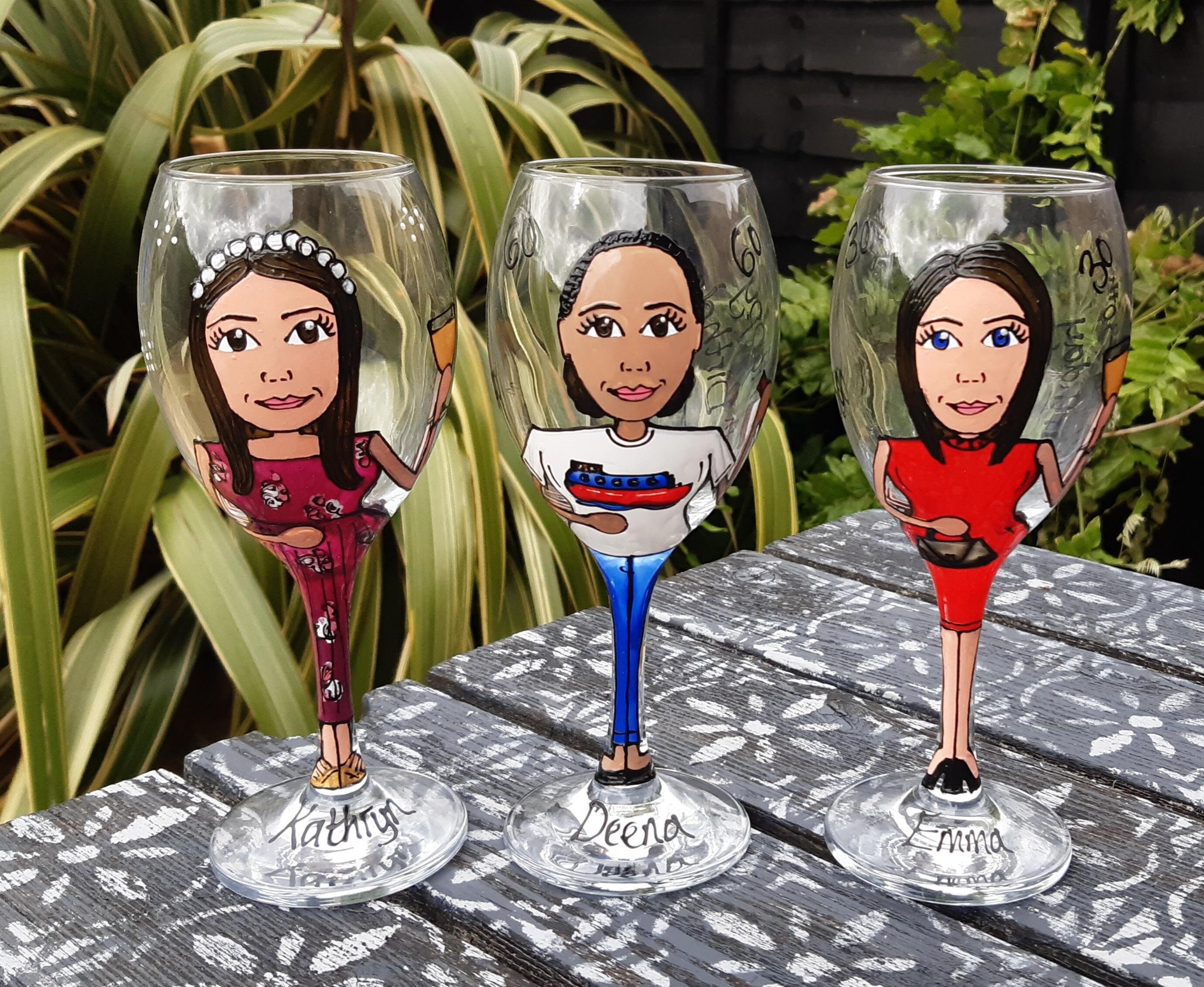 Personalised Painted Birthday Gift Glass - Etsy UK