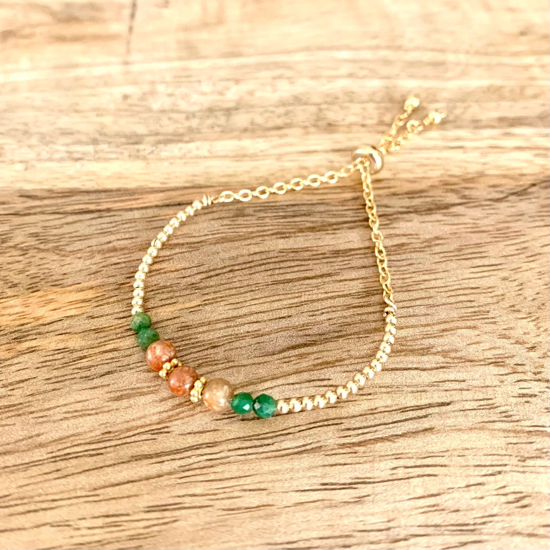 Baby Bracelet, Autumn Jasper African Ruby Baby Bracelet, Adjustable ...