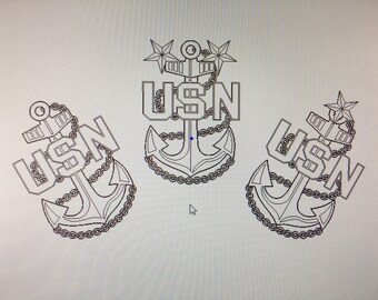 Navy Chief Anchor DXF file format | Etsy