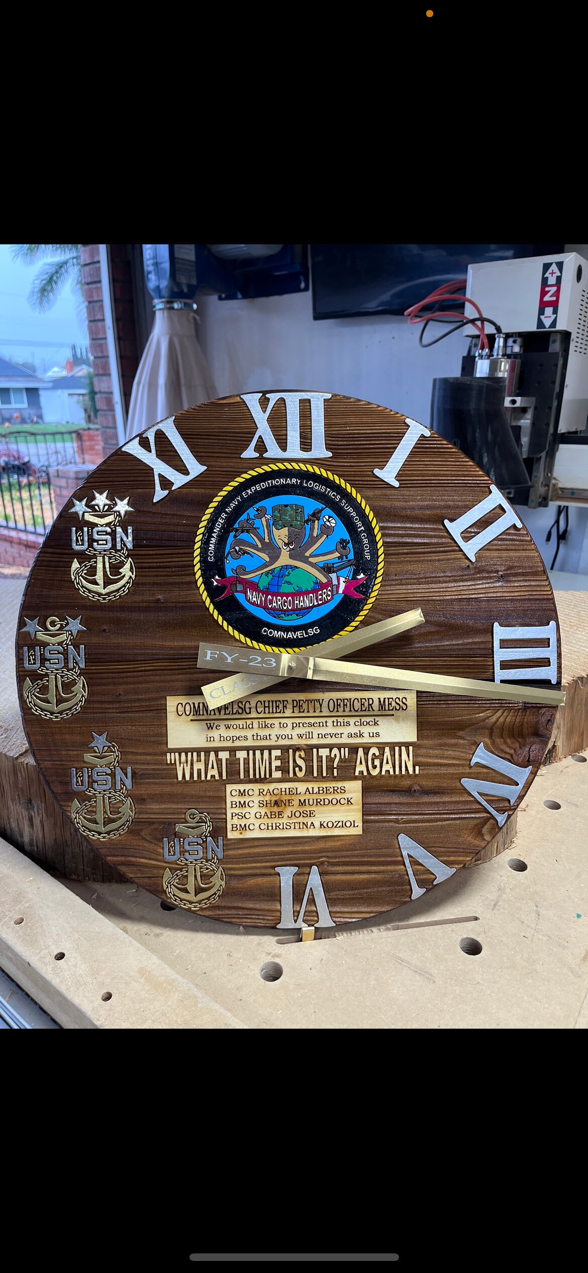 Navy Chief Custom Clocks 2 Foot - 15" Diameter Made to Order Free ...