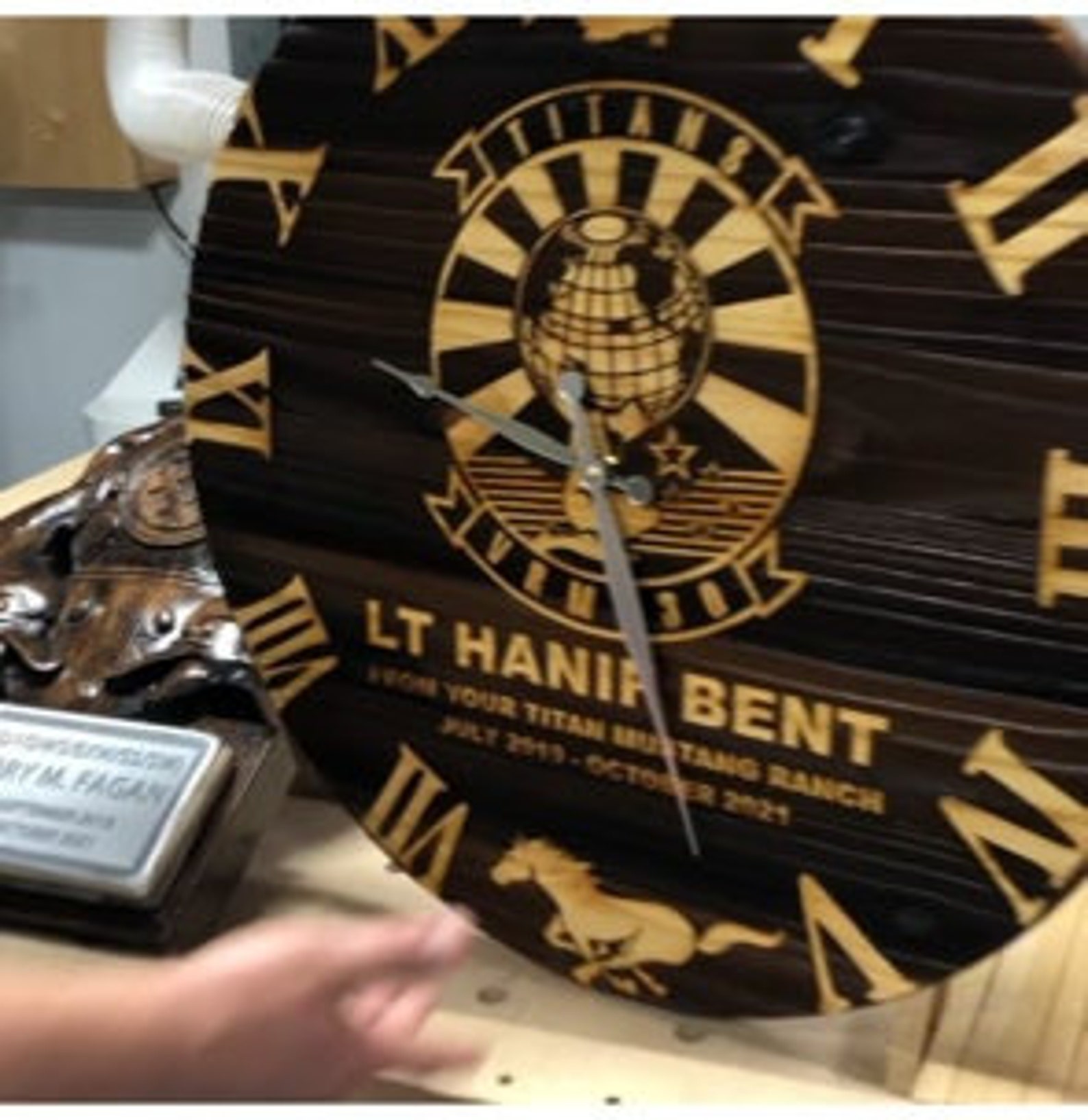 Navy Chief Mess Clock Made From Solid Wood With High Torque Mechanism ...