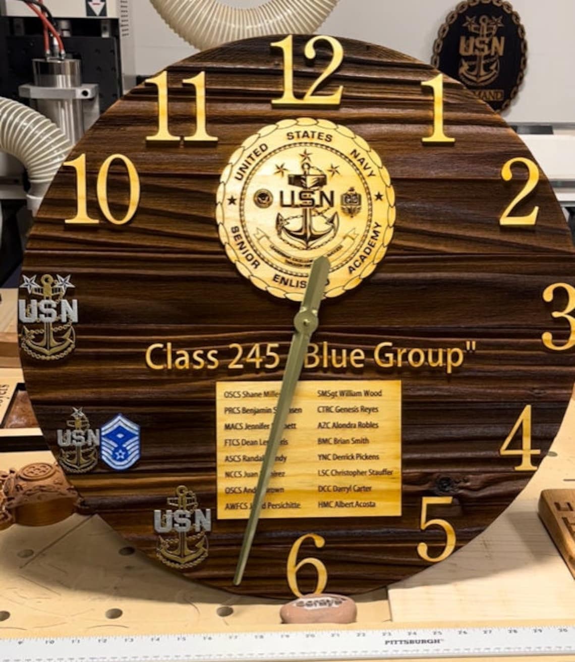 Navy Chief Mess Clock Made From Solid Wood With High Torque - Etsy