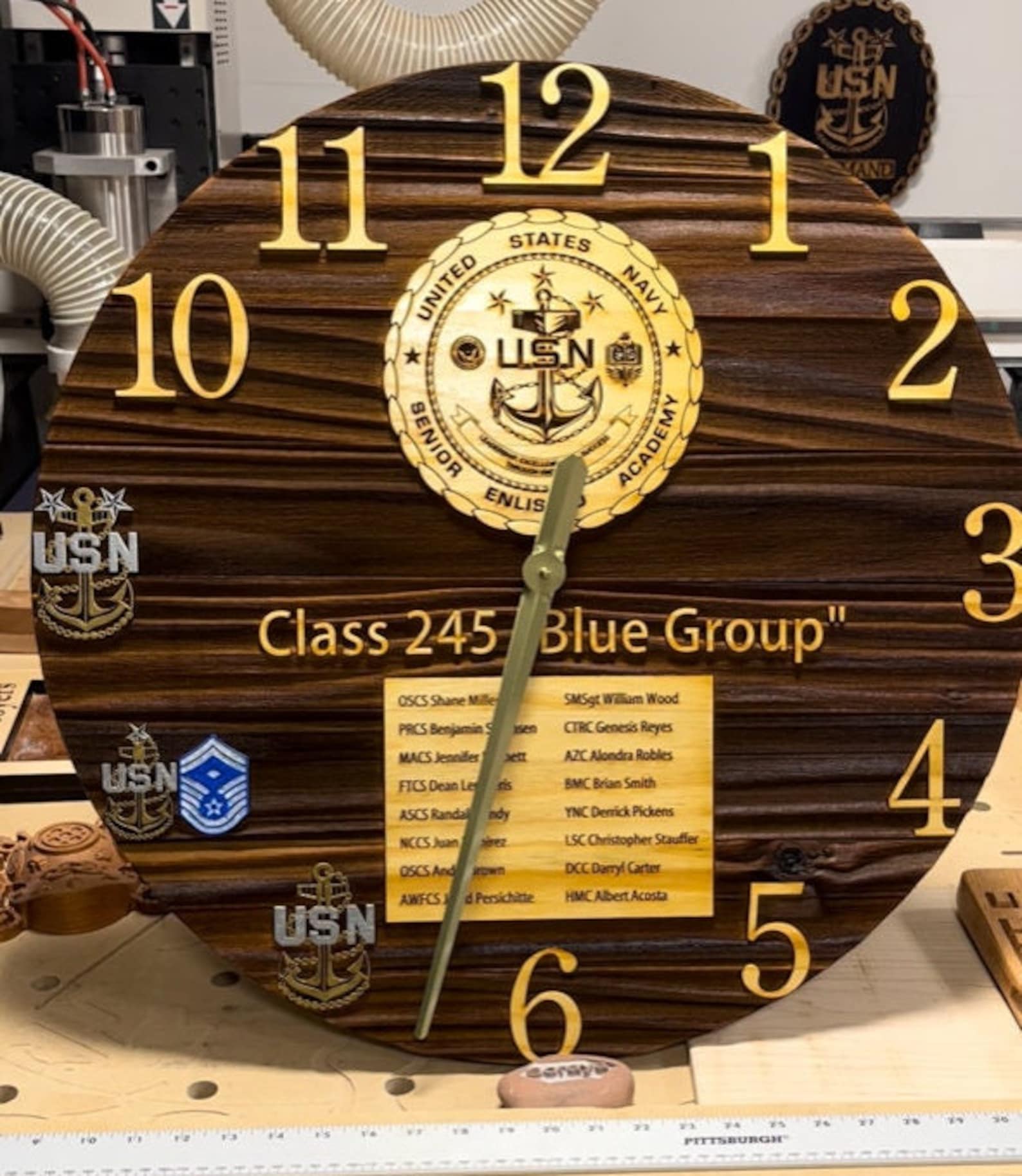 Navy Chief Mess Clock Made From Solid Wood With High Torque - Etsy