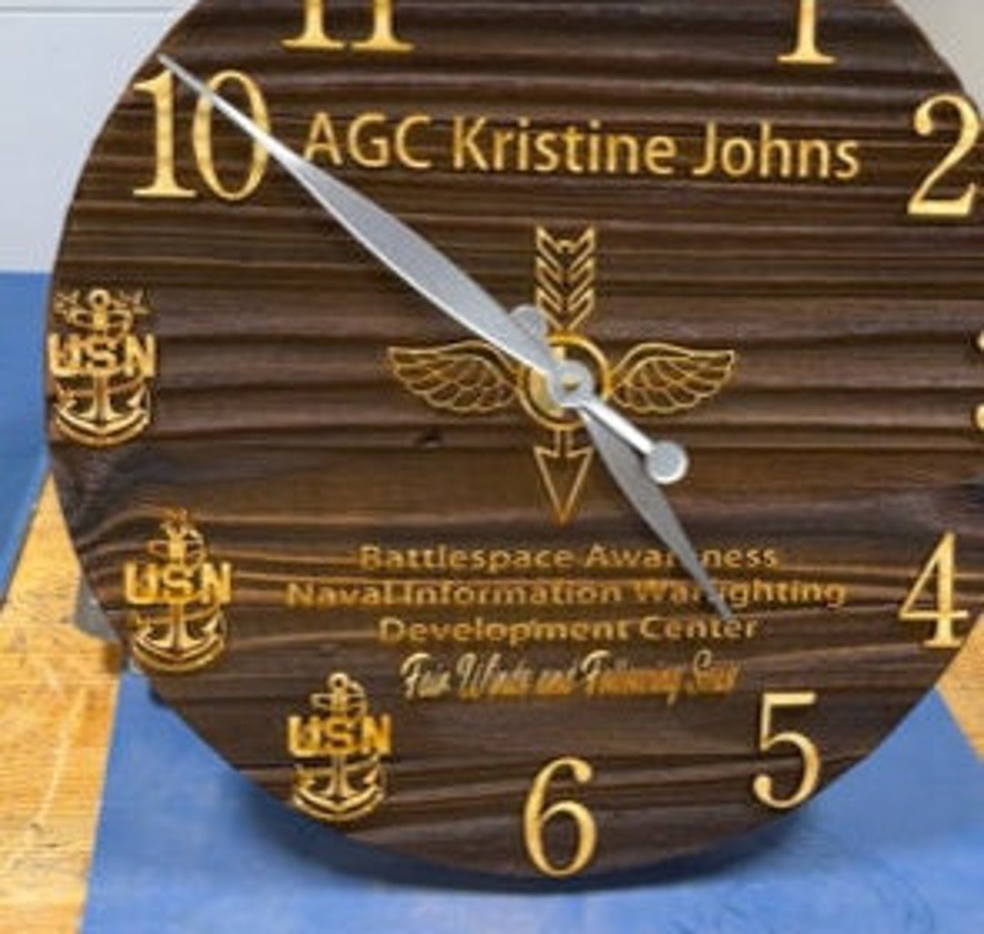 Navy Chief Mess Clock Made From Solid Wood With High Torque Mechanism ...