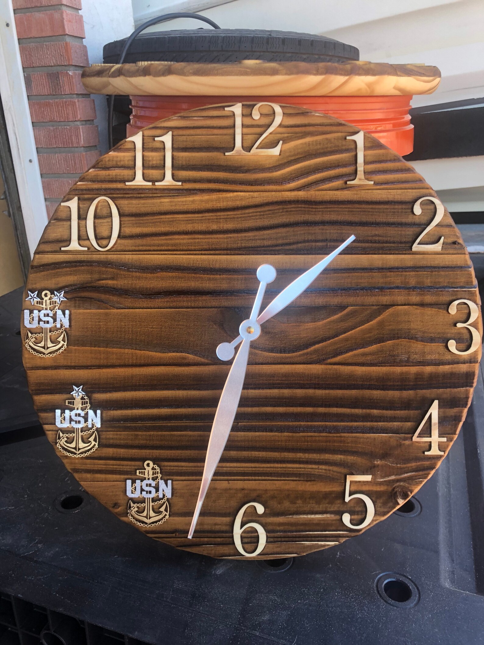 Navy chief mess clock made from solid wood with high torque | Etsy
