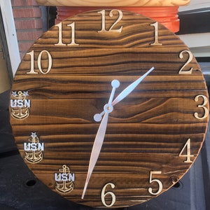 Navy chief mess clock made from solid wood with high torque | Etsy