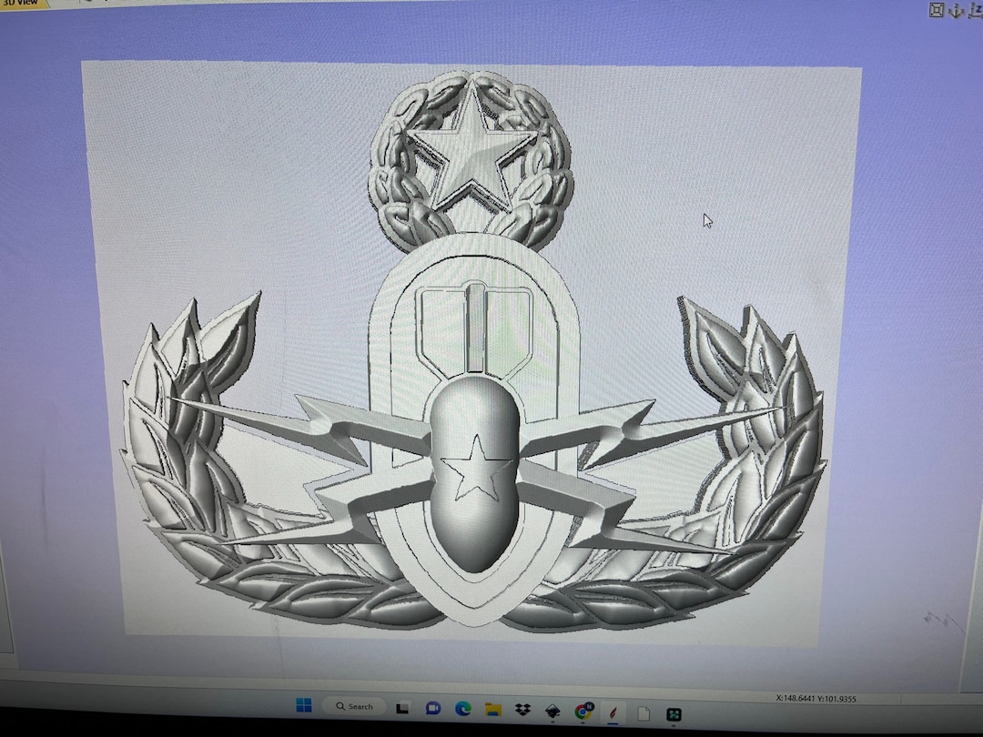 EOD Master Badge 3D STL and Object File Great for Cutting on CNC Router ...