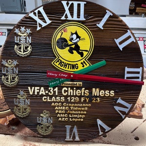 Navy Chief Custom Clocks 2 Foot - 15" Diameter Made to Order Free ...