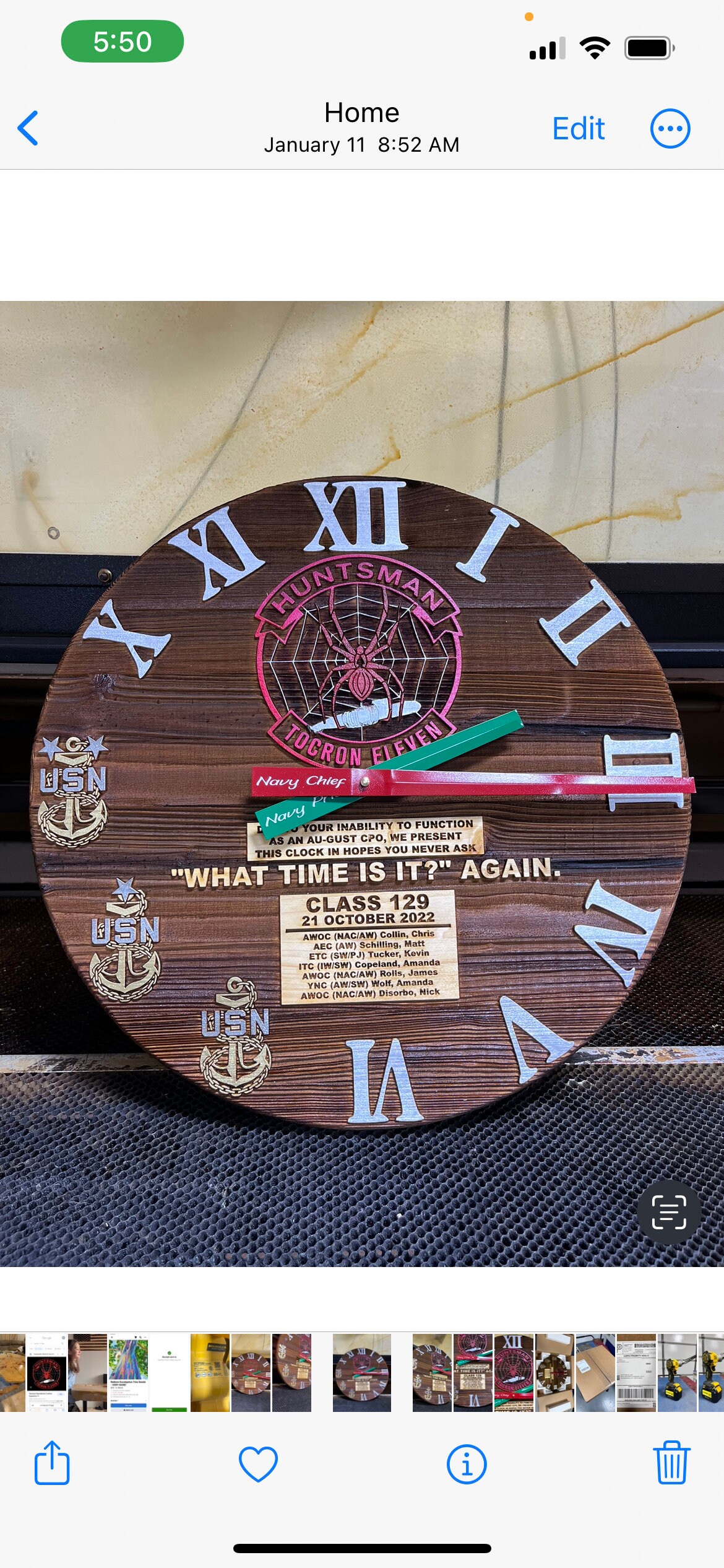 Navy Chief Custom Clocks 2 Foot - 15" Diameter Made to Order Free ...