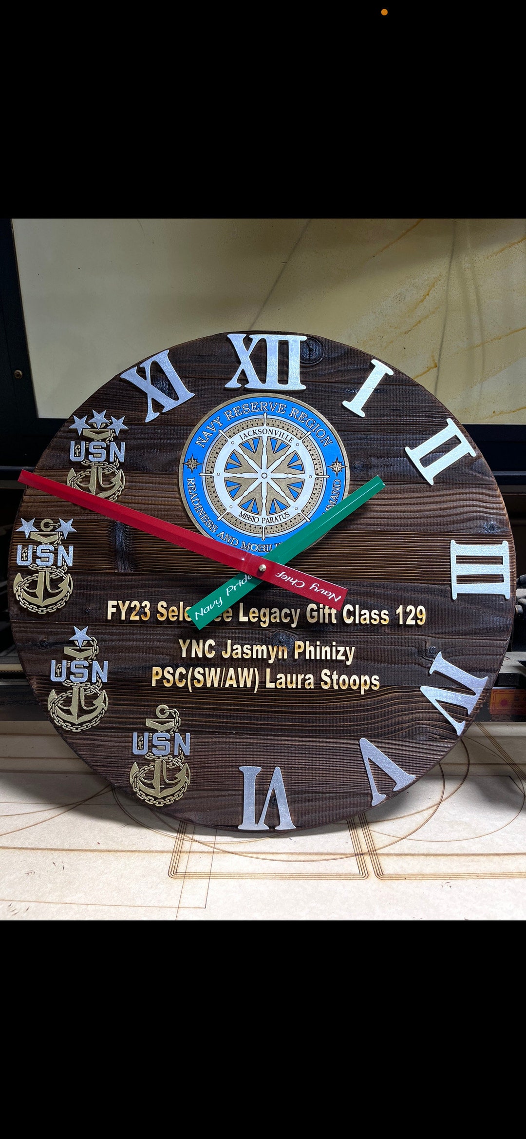 Navy Chief Custom Clocks 2 Foot - 15" Diameter Made to Order Free ...