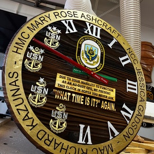 Navy Chief Custom Clocks 2 Foot - 15" Diameter Made to Order Free ...