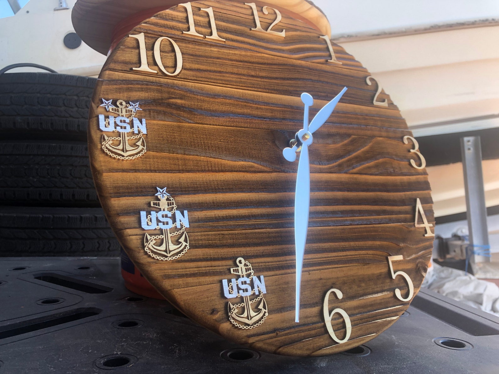 Navy chief mess clock made from solid wood with high torque | Etsy