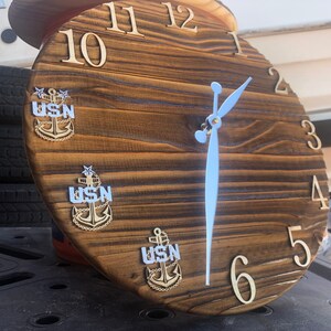 Navy chief mess clock made from solid wood with high torque | Etsy