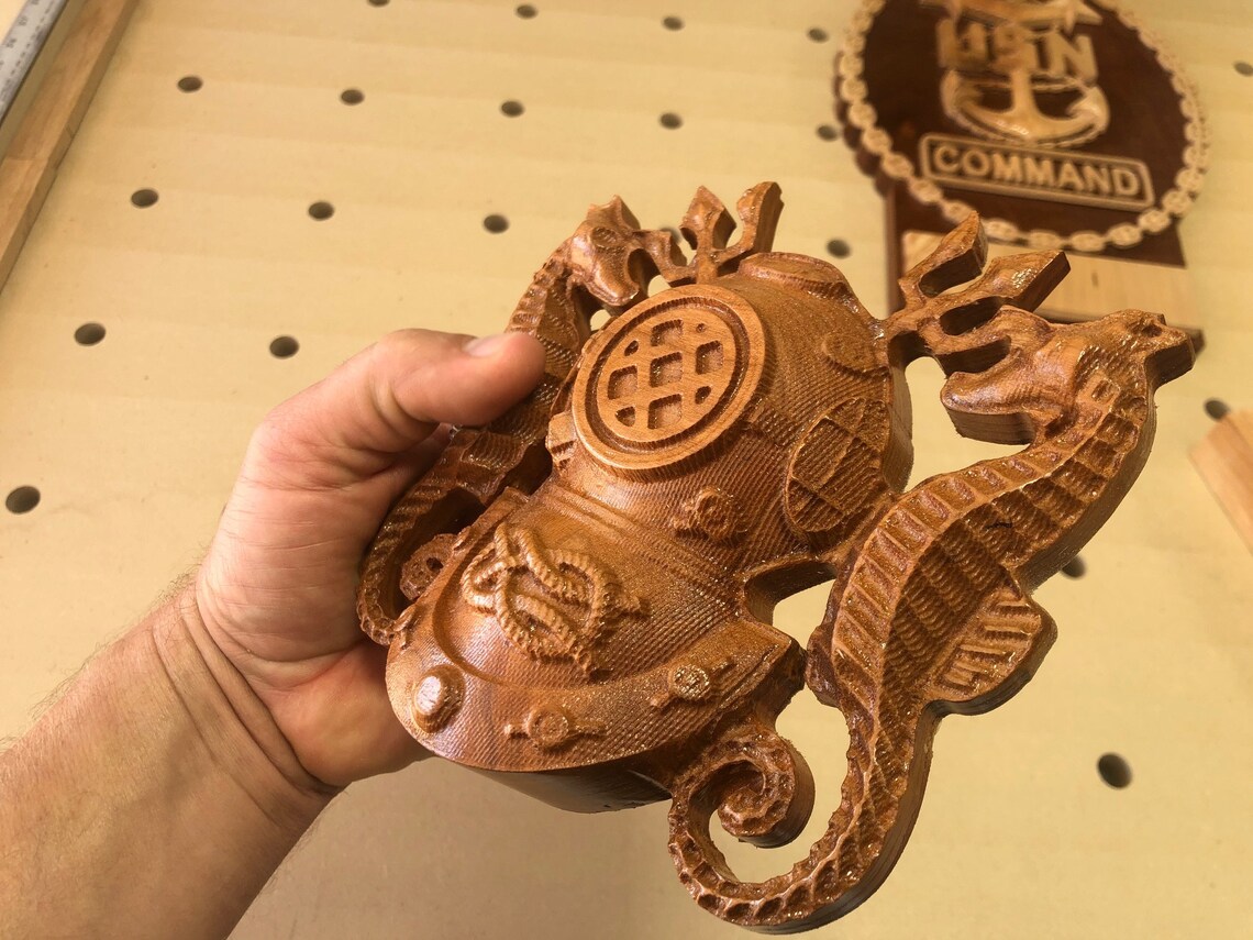 Navy Master Diver 3d Carved Badge Insignia Made From Cherry | Etsy