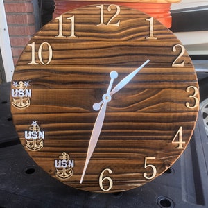 Navy chief mess clock made from solid wood with high torque | Etsy